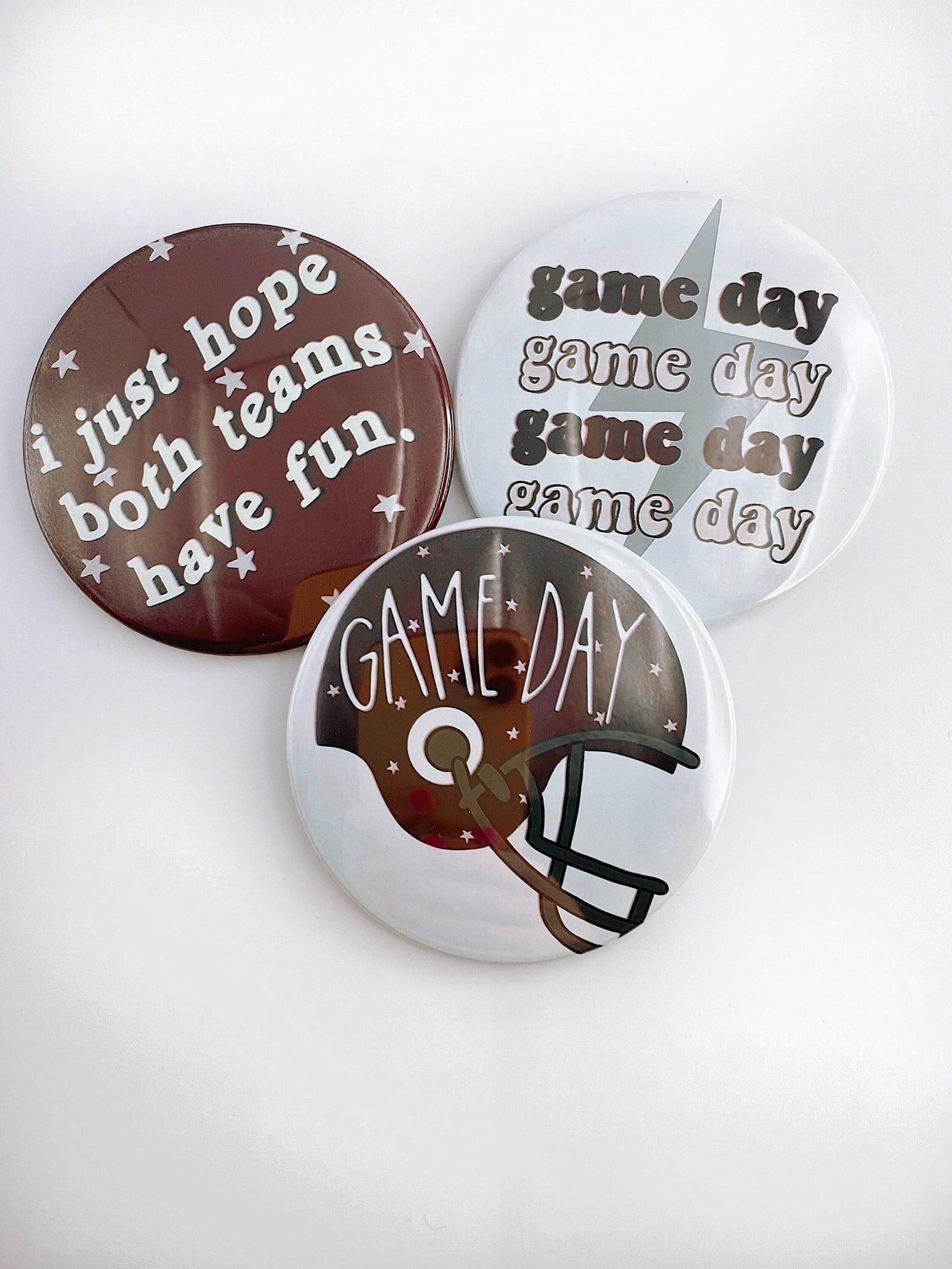 Maroon Game Day Tailgate Buttons Game Day Pins College | Etsy