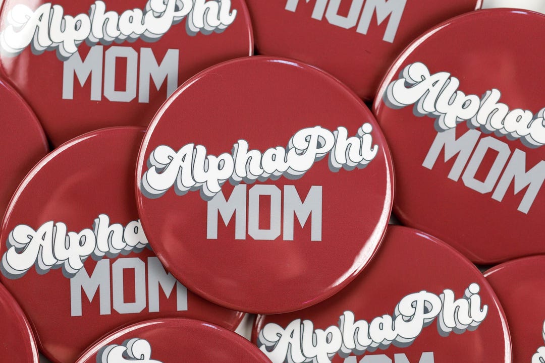 Alpha Phi Mom Game Day Tailgate Buttons | Game Day Pins | College ...