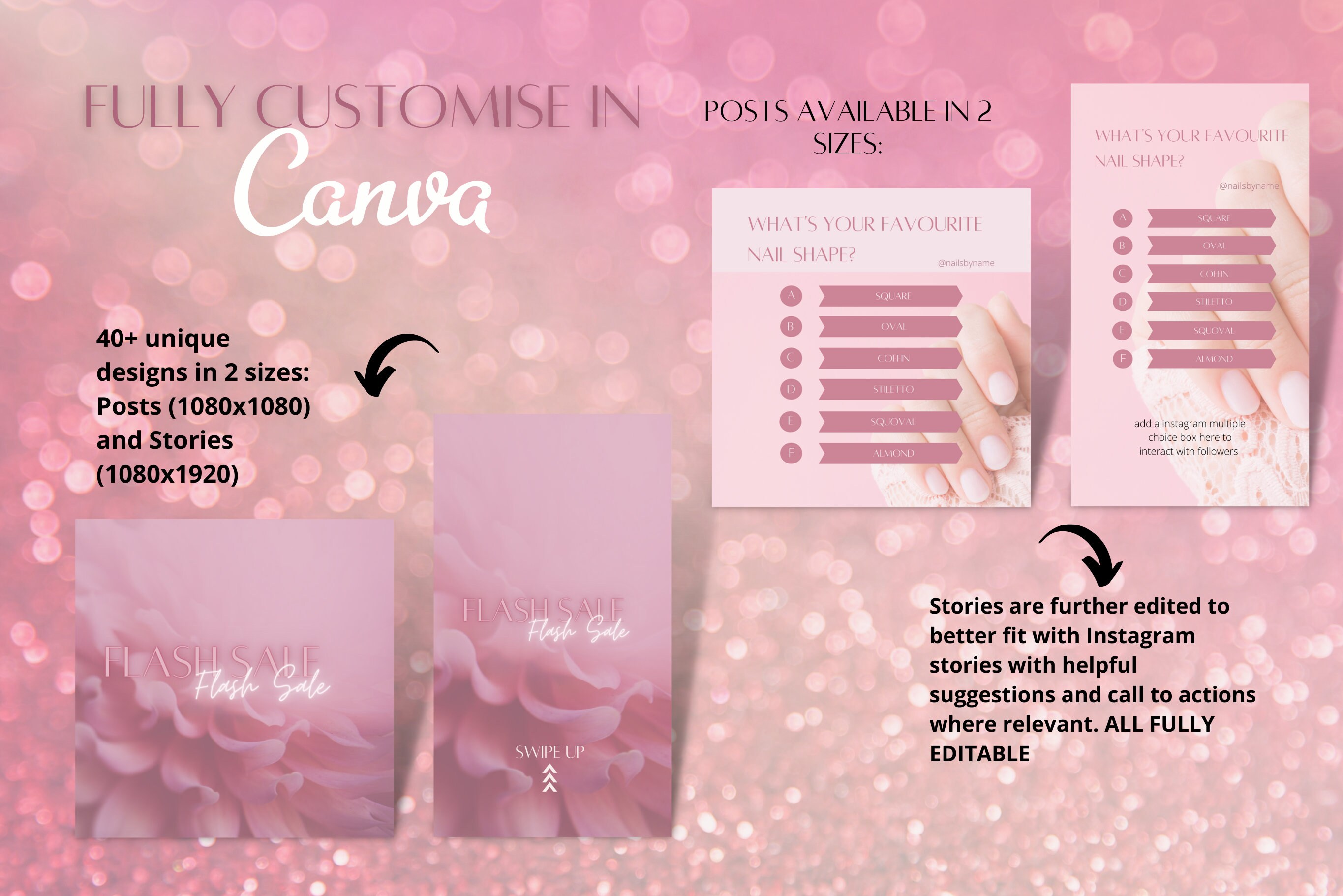 100 Editable Pink Instagram Posts Highlight Covers Story - Etsy UK