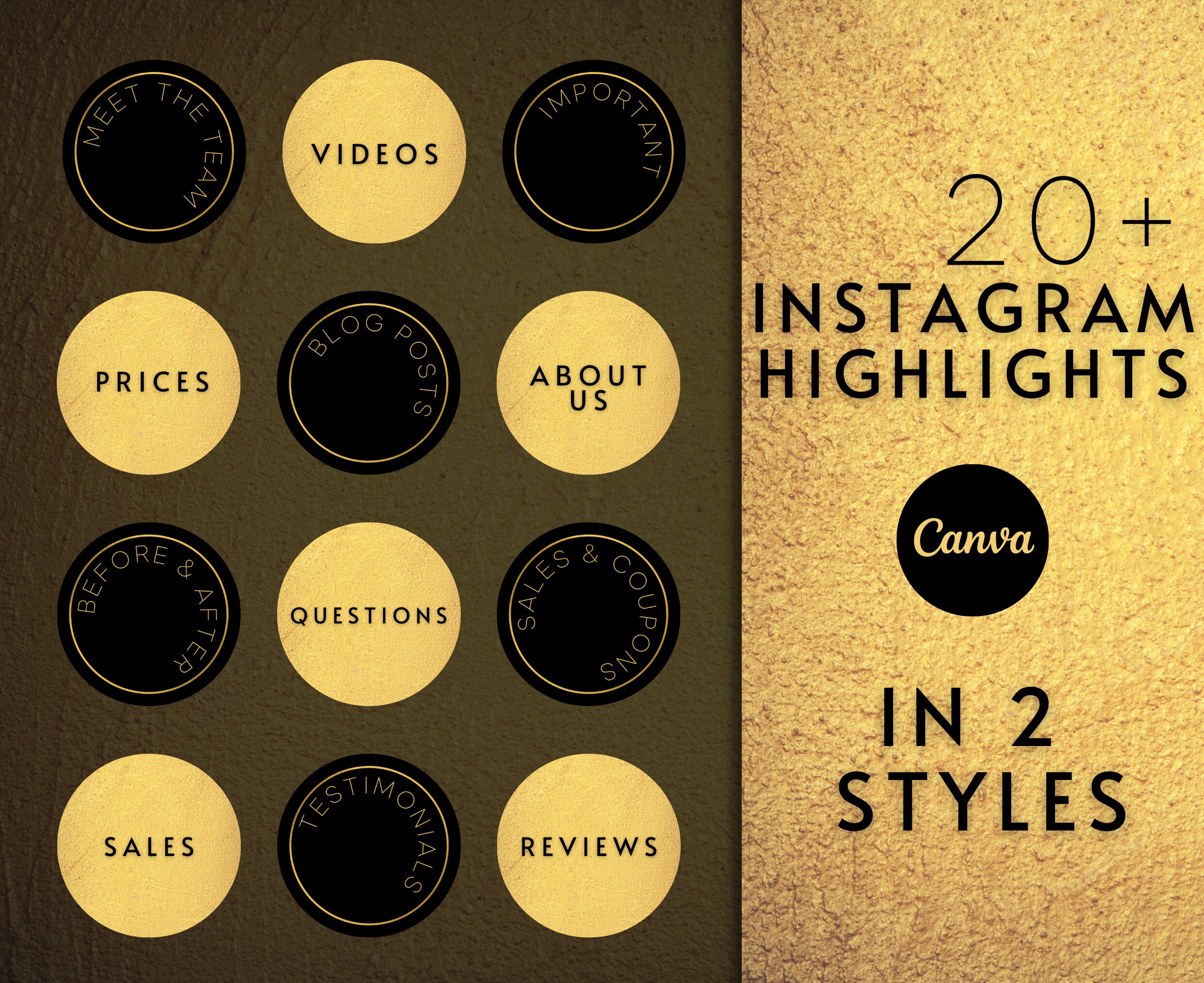 Black Gold Business Instagram Templates, Engagement IG Template ...