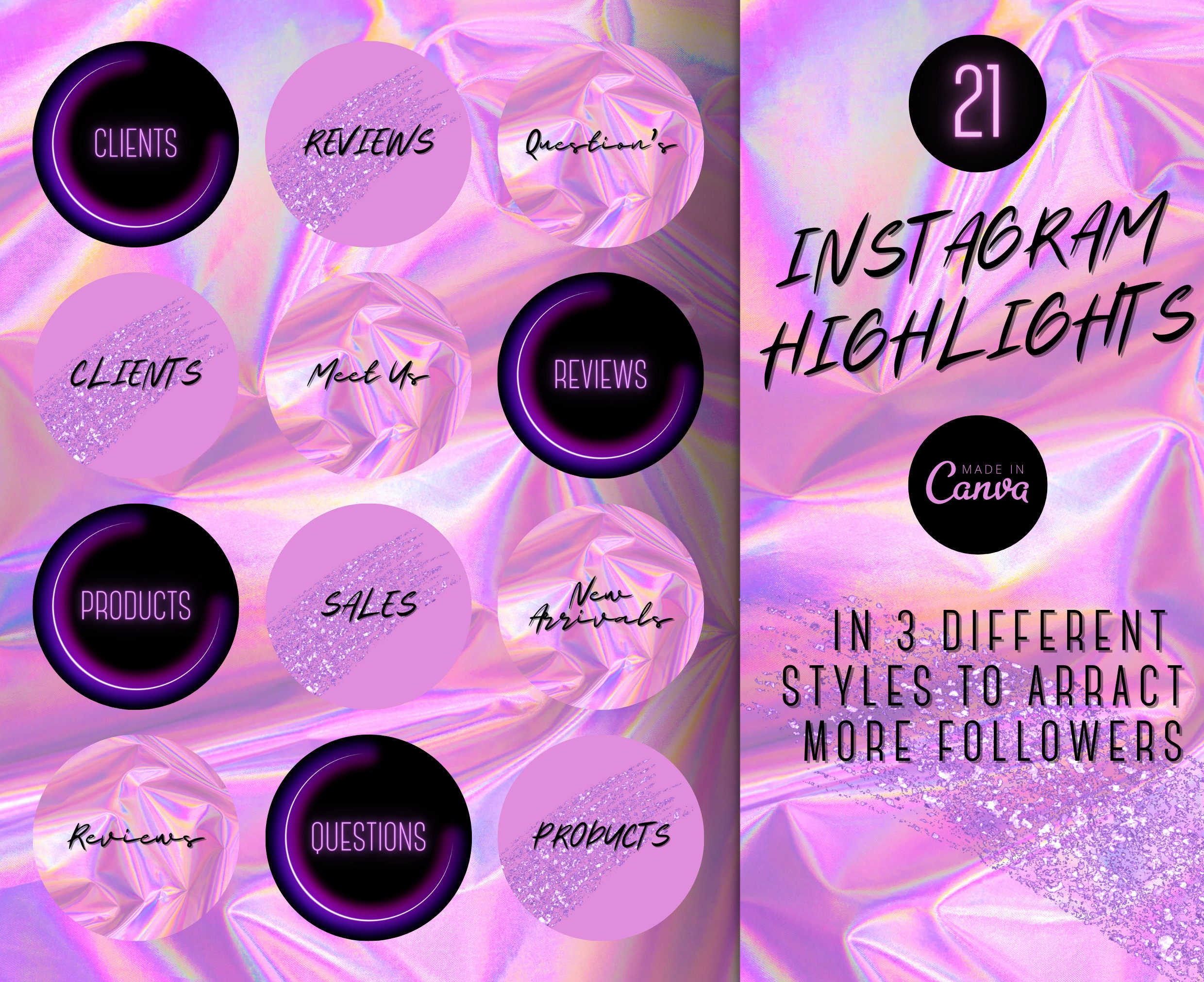 Girl Boss Instagram Templates Purple Lady IG Posts - Etsy