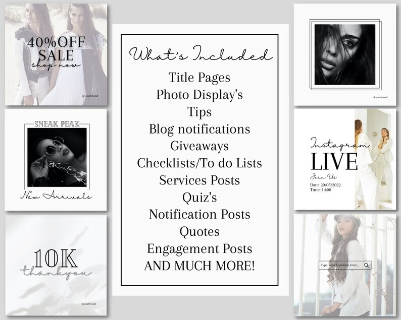 Luxury White Minimal Instagram Templates Posts Stories Highlights ...