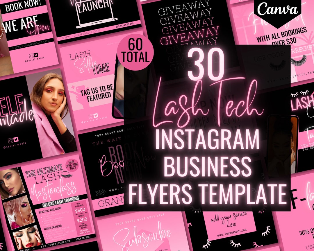 Lash Tech Flyers Instagram Template, Lash Artist Templates, Lash ...