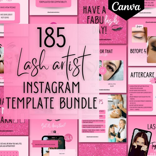 30 Pink Lash Tech Instagram Post Templates Lash Quotes - Etsy