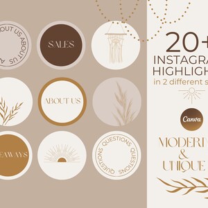 Luxury Boho Minimal Aesthetic Instagram Templates Posts Stories, Chic ...