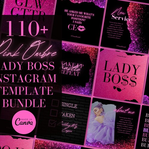 112 Black & Gold Girl Boss Instagram Templates Lady Boss IG - Etsy