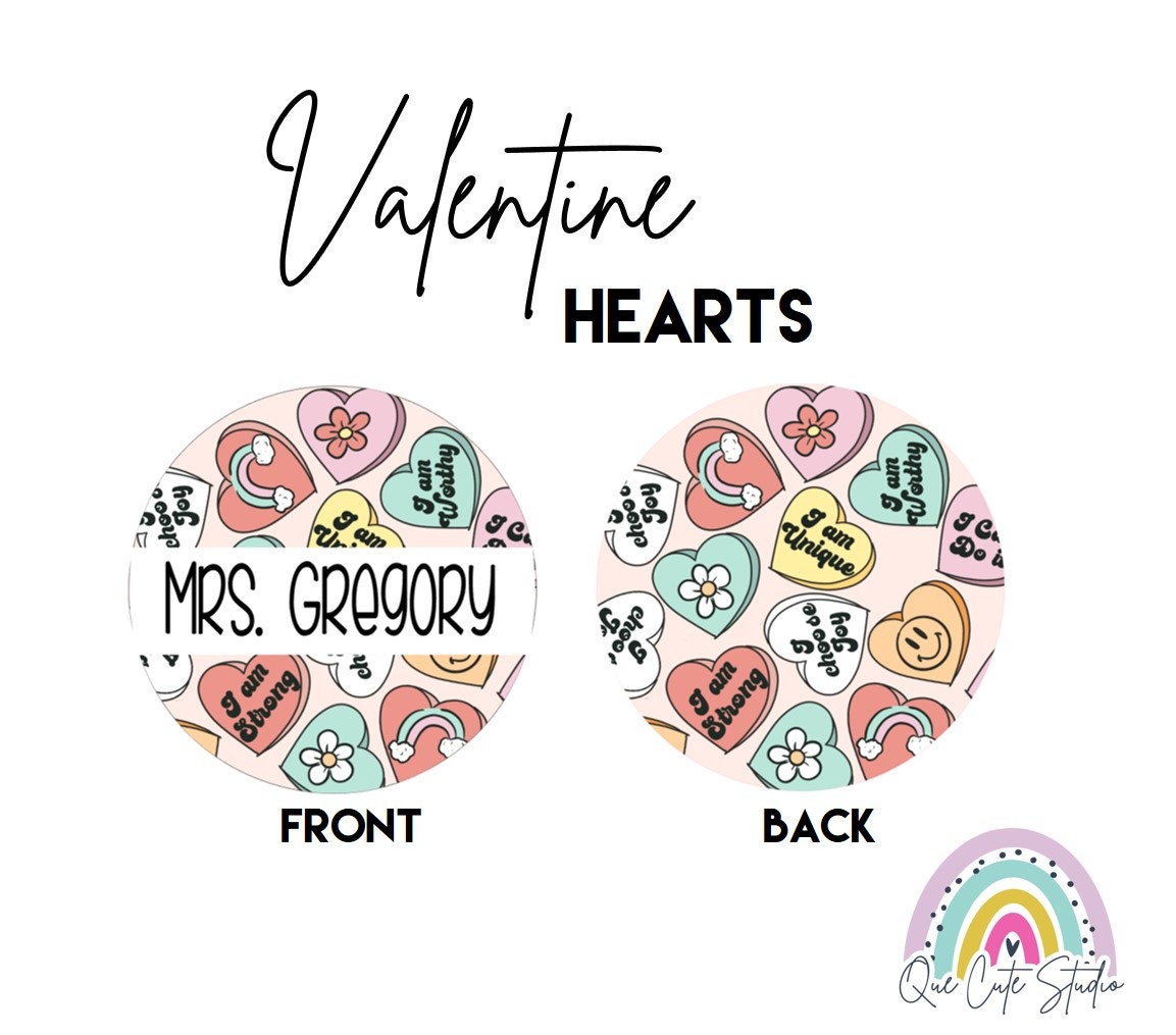 Conversation Hearts Valentines Lanyard / Positive Affirmations / Candy ...