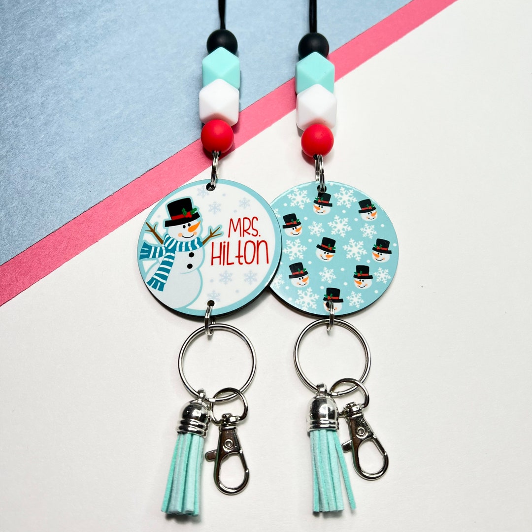 Snowman Lanyard / Stocking Stuffers / Teacher Gift / Snow Teacher ...