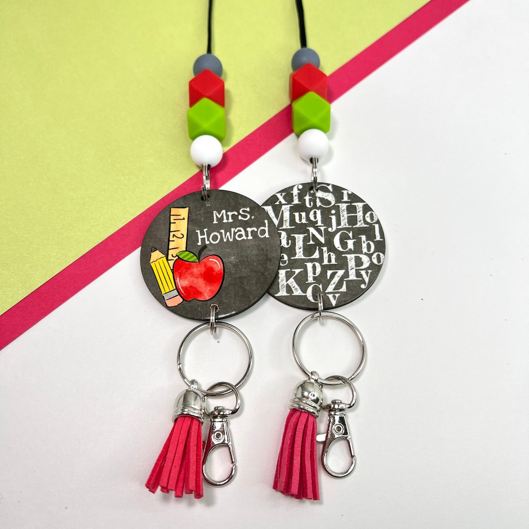 Chalkboard Teacher Lanyard /back to School Lanyard / Apple Pencil Ruler ...