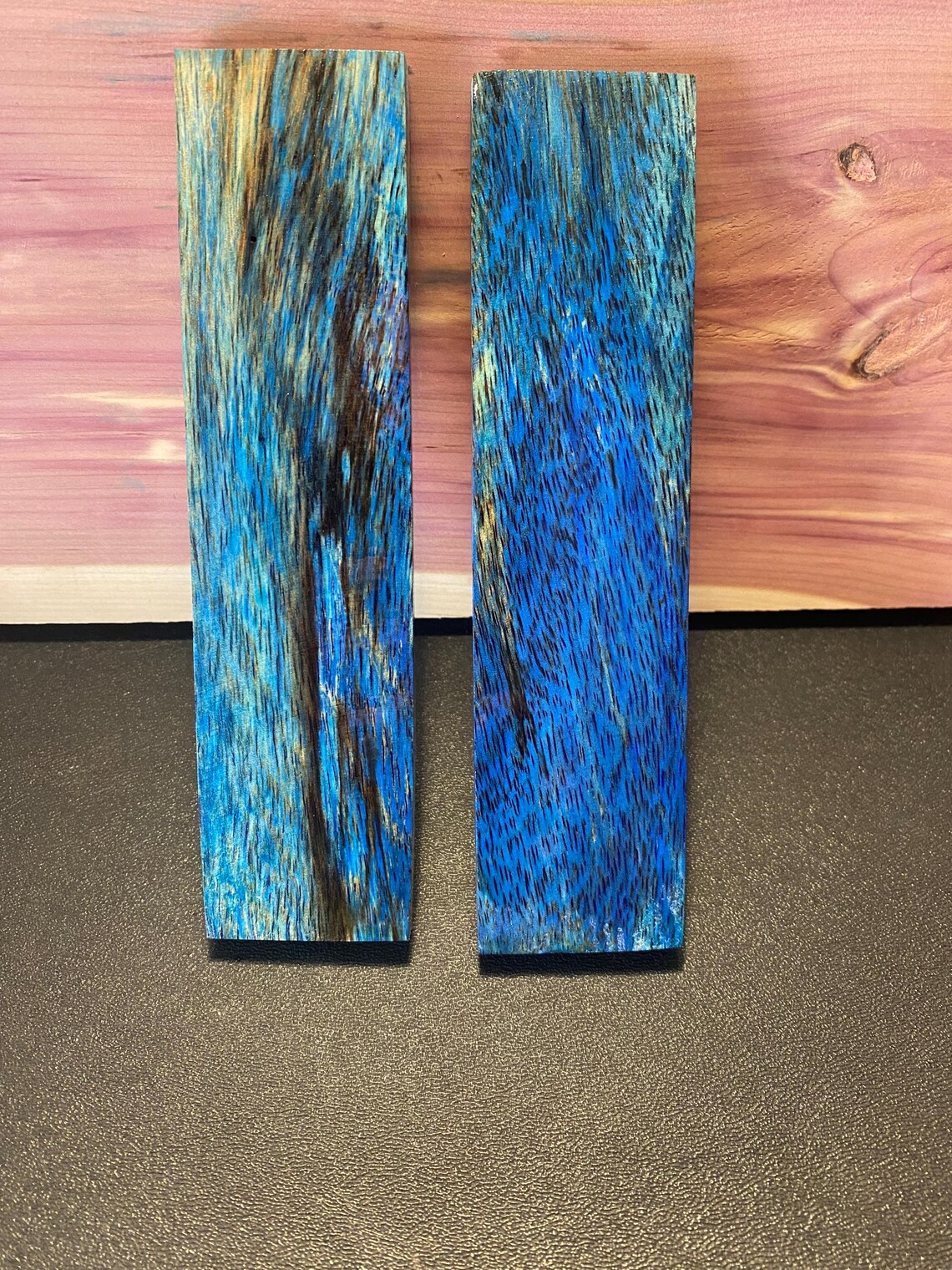 Stabilized Blue Curly Mango Knife Scales. - Etsy