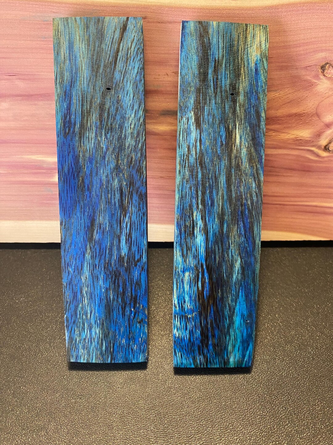 Stabilized Blue Curly Mango Knife Scales. - Etsy