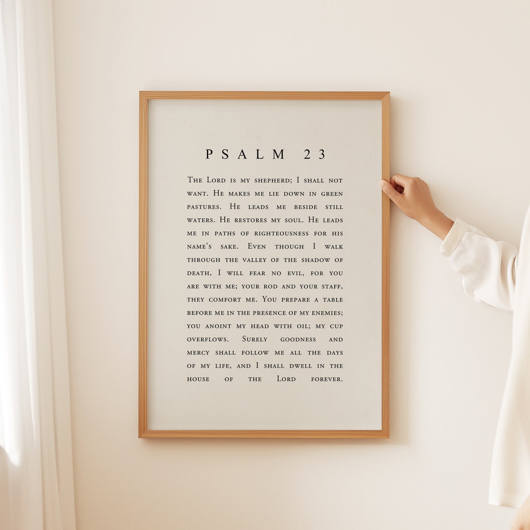 PSALM 23 Modern Poster, the Lord is My Shepherd Wall Art, Calligraphy ...