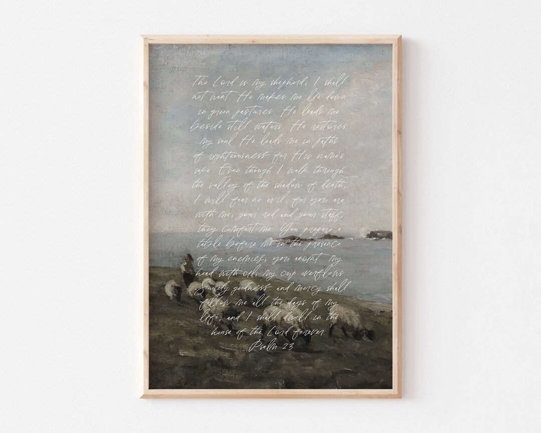 PSALM 23 Poster, the Lord is My Shepherd Wall Art, Calligraphy Print ...