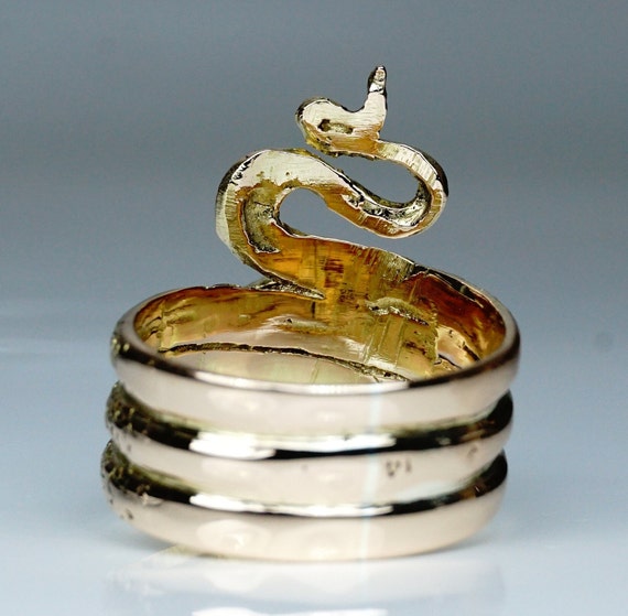Antique Victorian 14 Carat Gold Sapphire Garnet Snake… - Gem