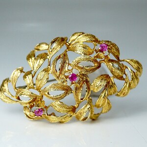 Vintage 18 Carat Gold Ruby Brooch - Etsy