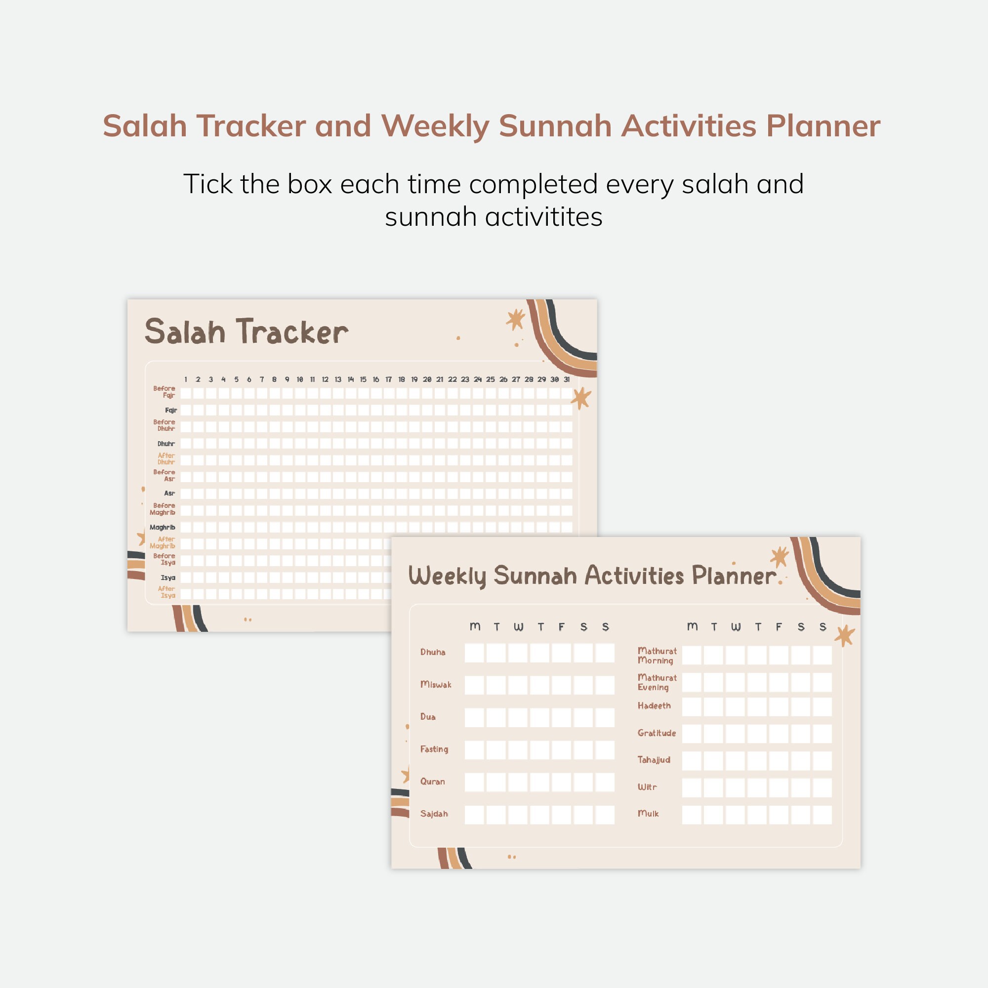 Muslim Planner Printable Planner Salah Tracker Quran Journey Islamic ...