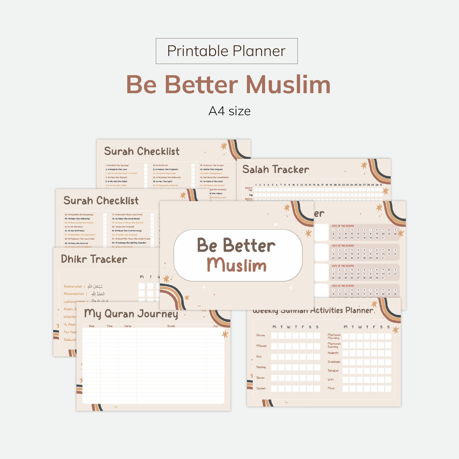 Muslim Planner Printable Planner Salah Tracker Quran Journey Islamic ...