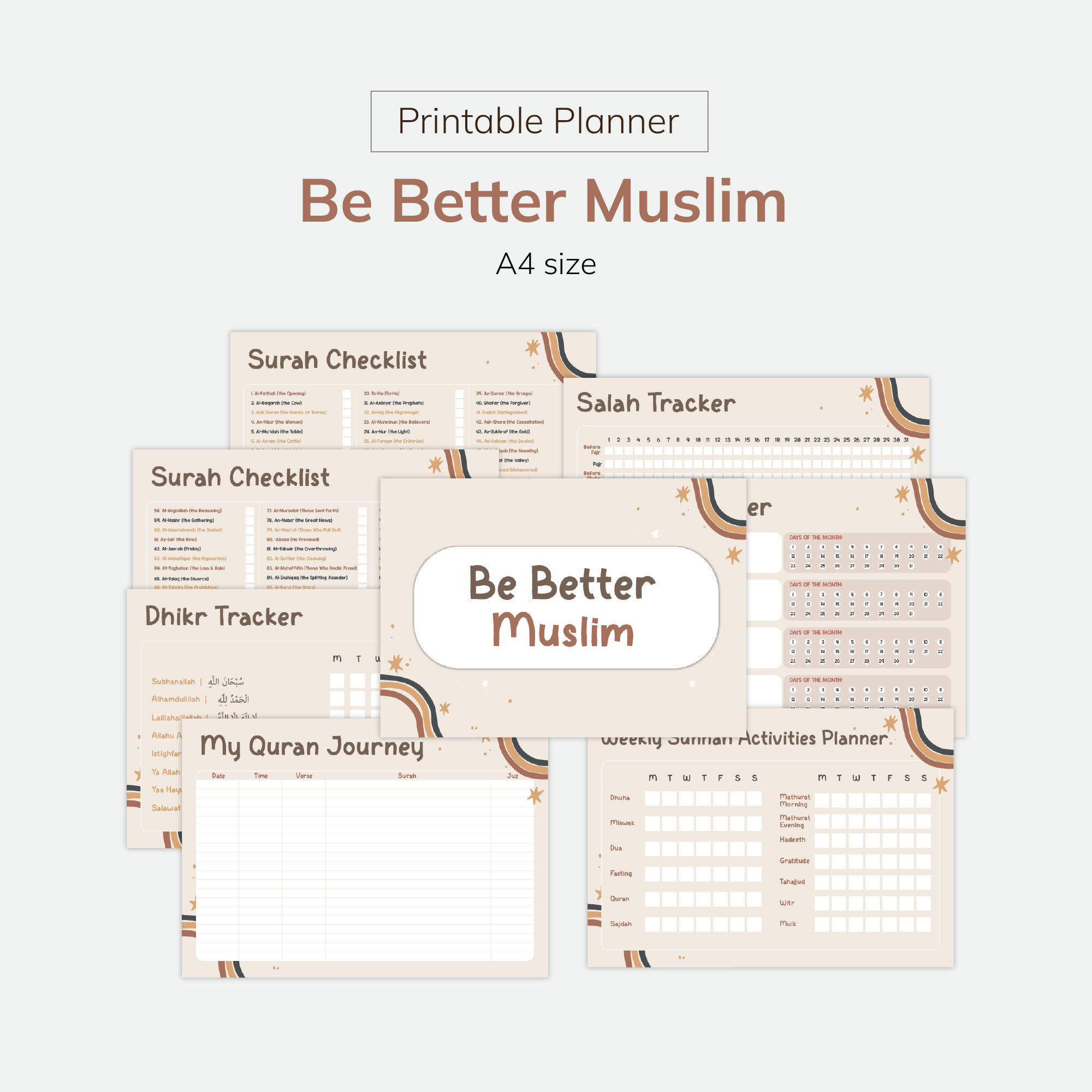 Muslim Planner Printable Planner Salah Tracker Quran Journey Islamic ...