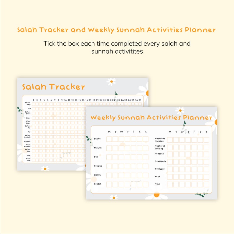 Muslim Planner | Islamic Planner | Printable Planner | Daisy Theme - Etsy