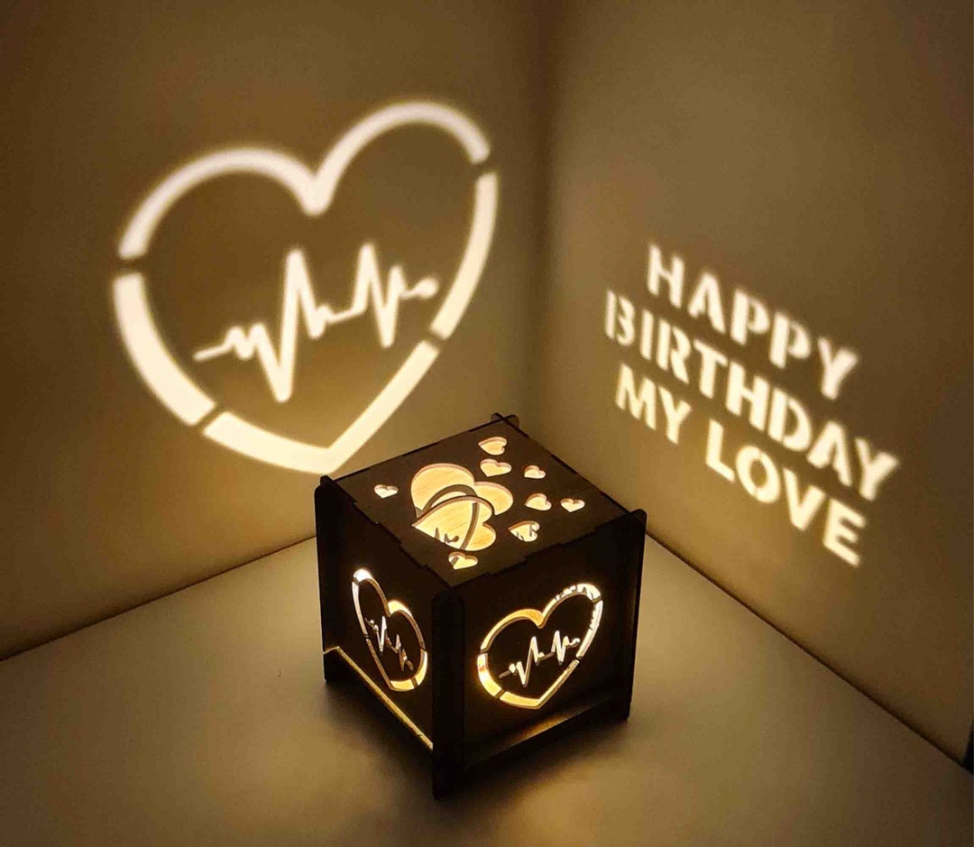 Personalized Wooden Light Box Illuminated Message Display, Versatile ...