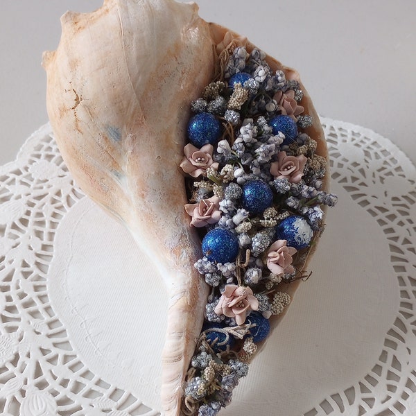 Blue Conch Shell - Etsy