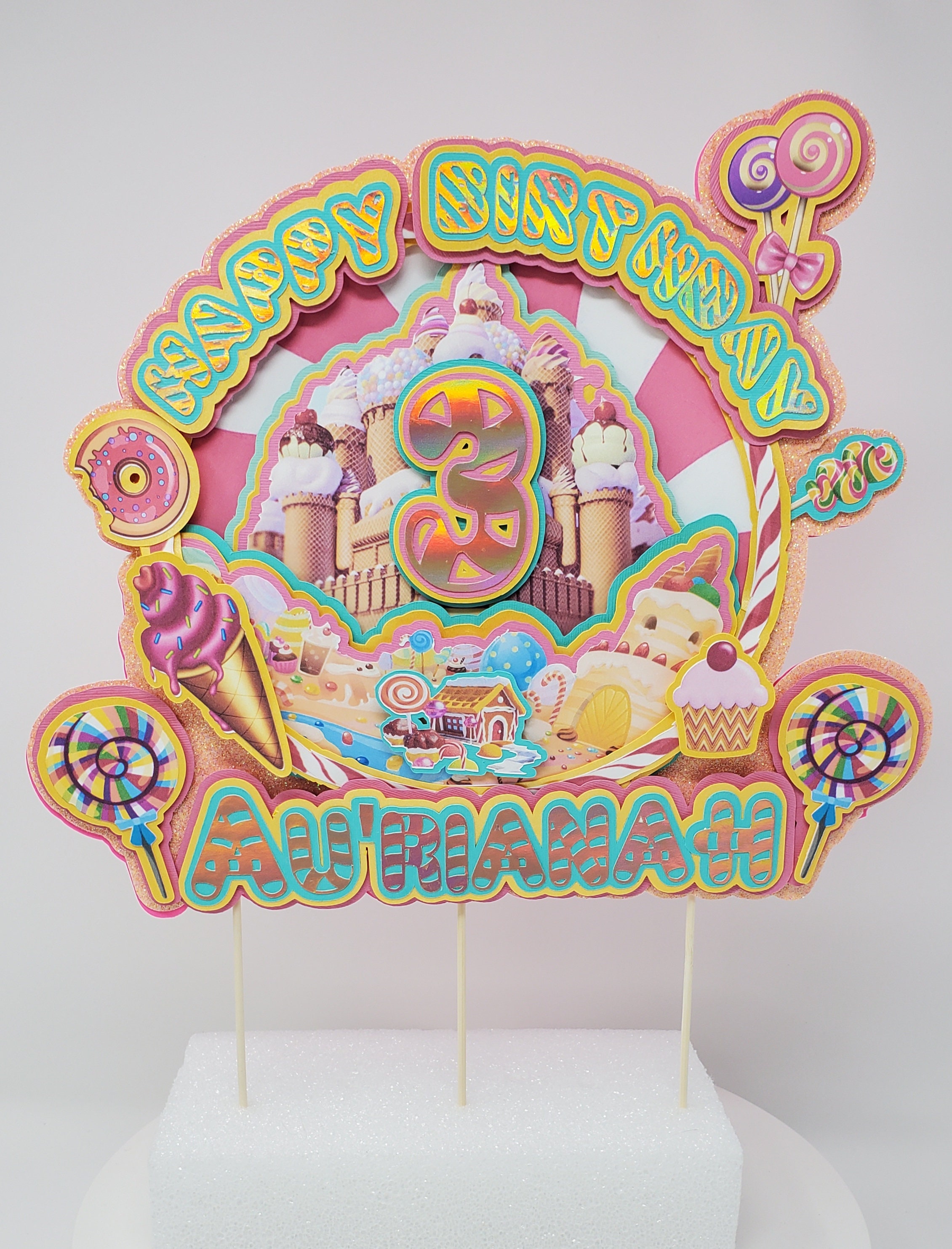 Candy Land Themed Custom 3-D Cake Topper | Etsy