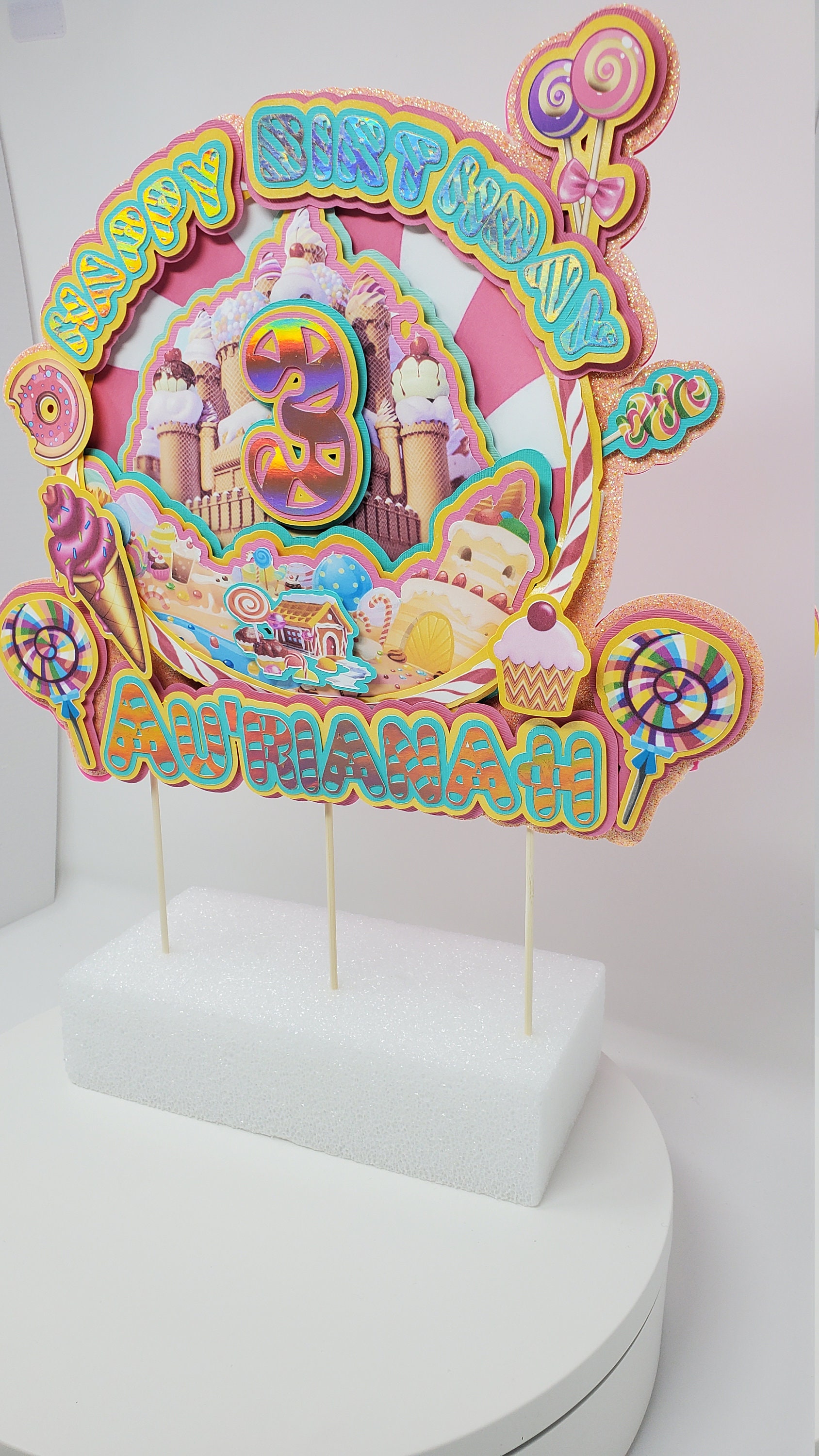 Candy Land Themed Custom 3-D Cake Topper | Etsy