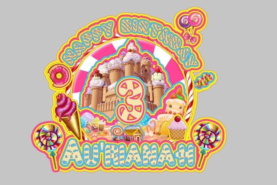 Candy Land Themed Custom 3-D Cake Topper - Etsy