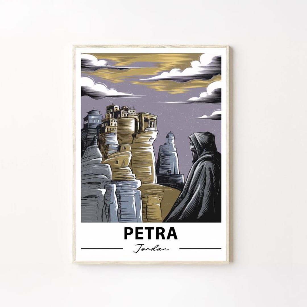 Petra Jordan Poster, Ancient City Wall Art, Middle Eastern Culture ...