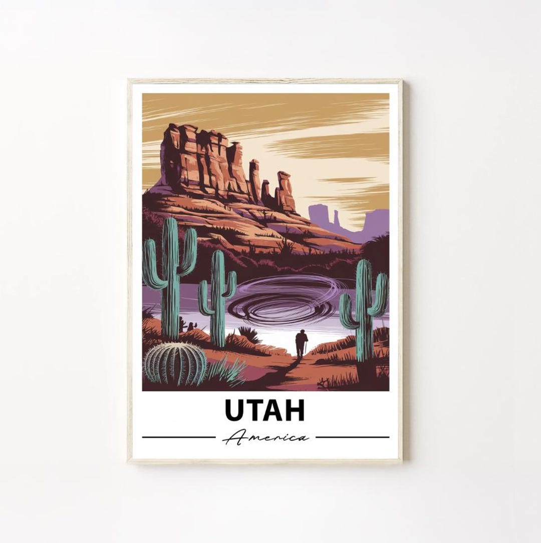 Utah America Desert Poster, National Park Wall Art, American Southwest ...