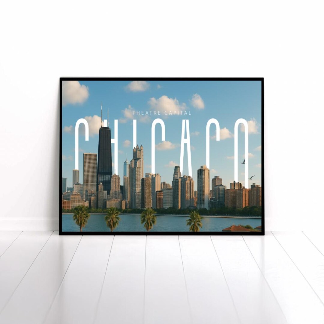 Chicago Wall Art Print, Chicago Poster Skyline, Chicago Home Office ...