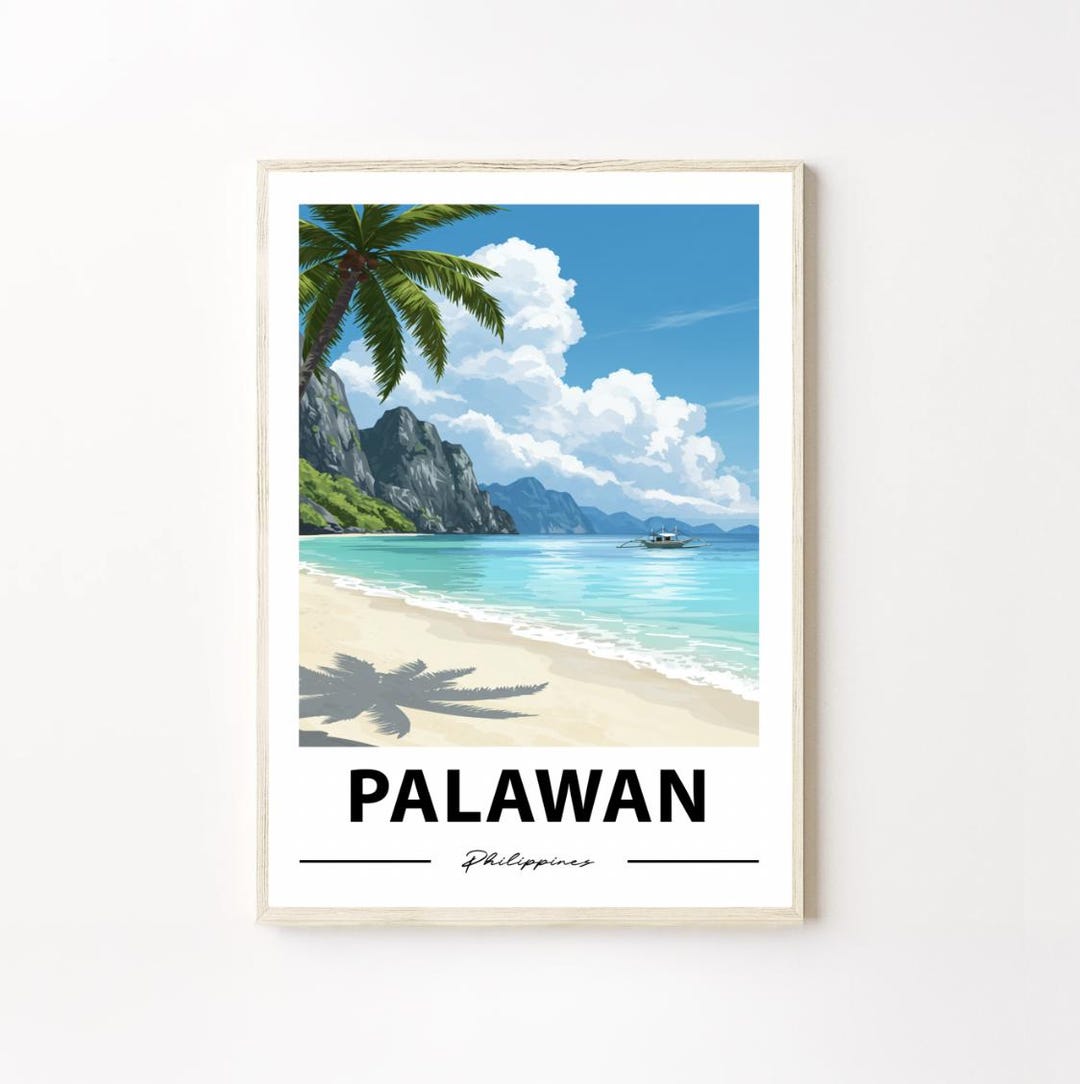 Palawan Philippines Travel Print, Palawan Wall Decor, Philippines ...