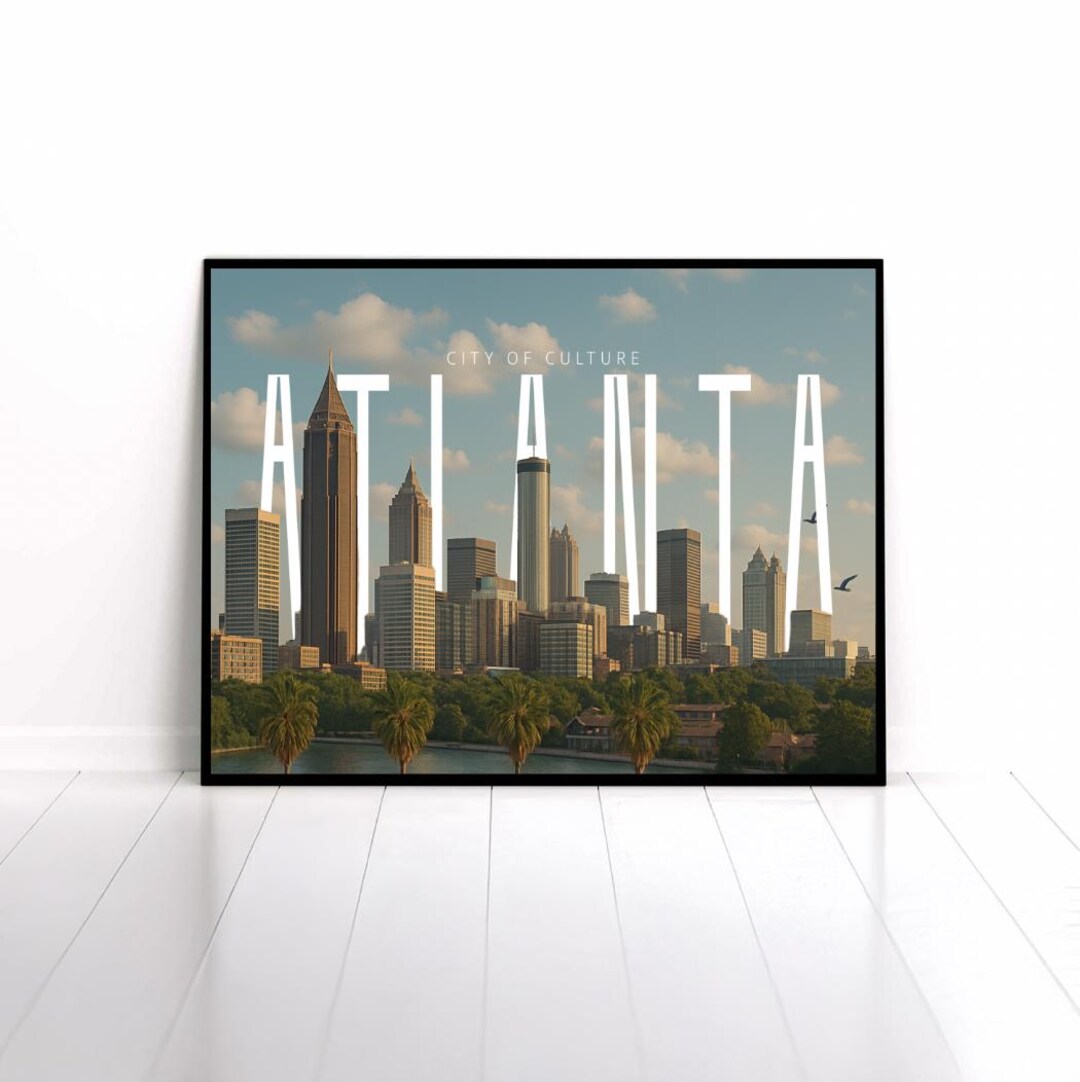 Atlanta Wall Art Print, Atlanta Skyline Poster, United States Print ...