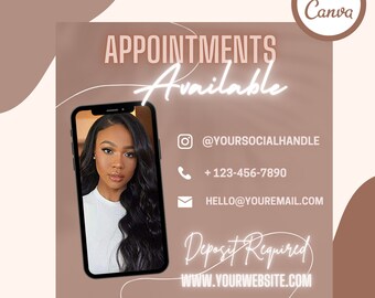 Appointments Available Flyer, Appointments Available, Hairstylist Flyer ...