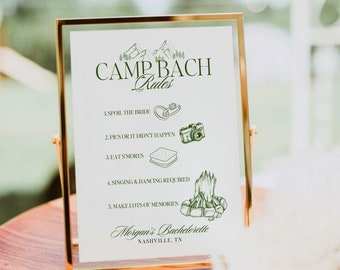 Camp Bachelorette Cabin Assignments Template, Camp Bachelorette Theme ...