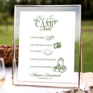Camp Bachelorette Camp Rules Template, Camp Bachelorette Activity ...