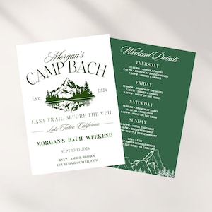 Camp Bachelorette Invite Template, Editable Canva Template,bride's Last ...