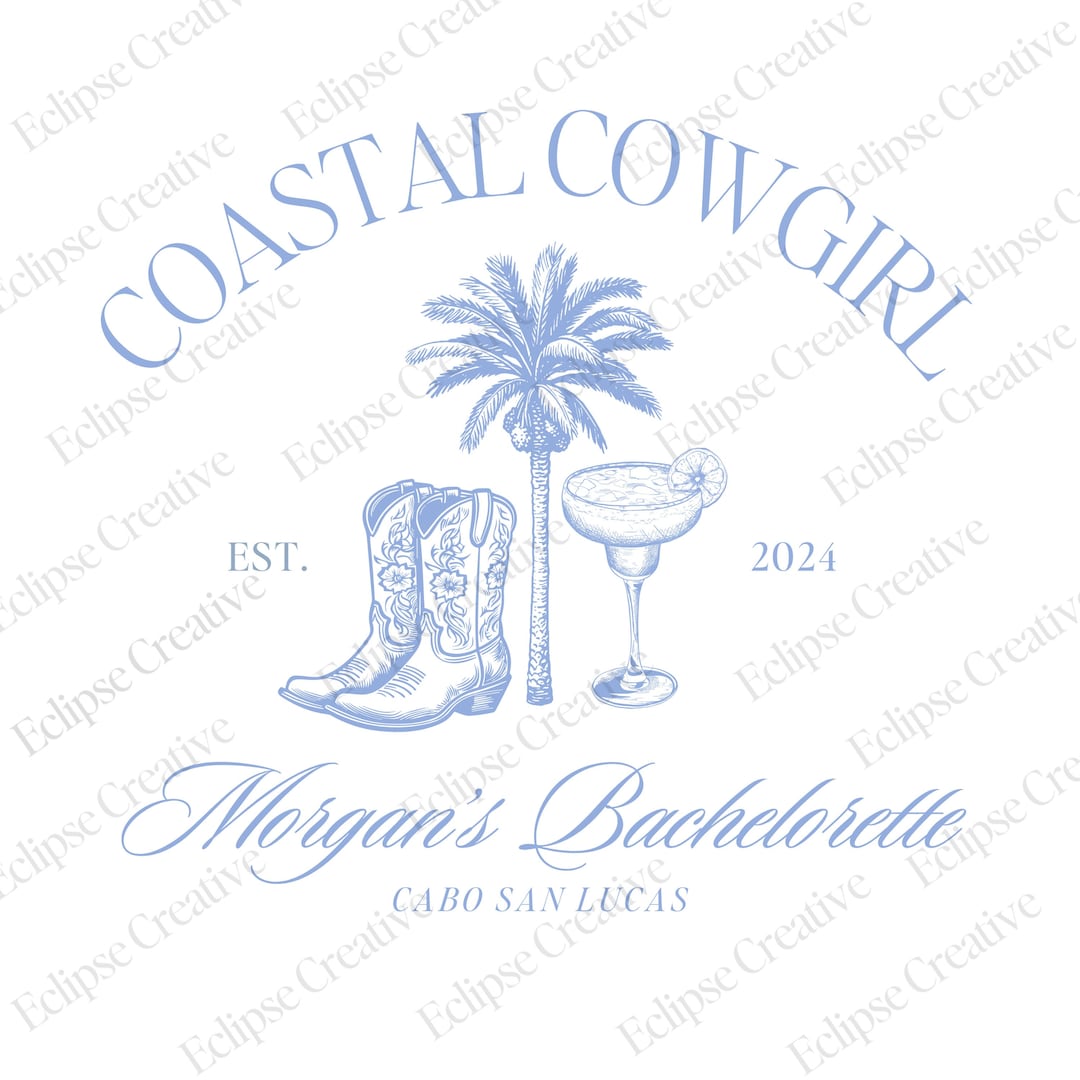 Coastal Cowgirl Bachelorette Logo Last Toast on the Coast Beach ...