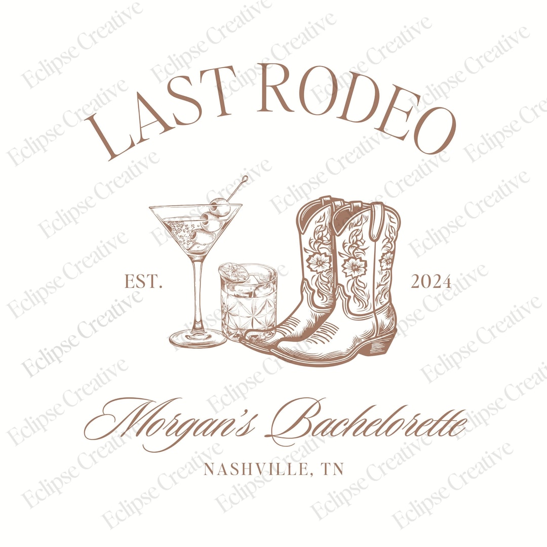 Cowgirl Bachelorette Logo Last Rodeo Bachelorette Shirt Design Western ...