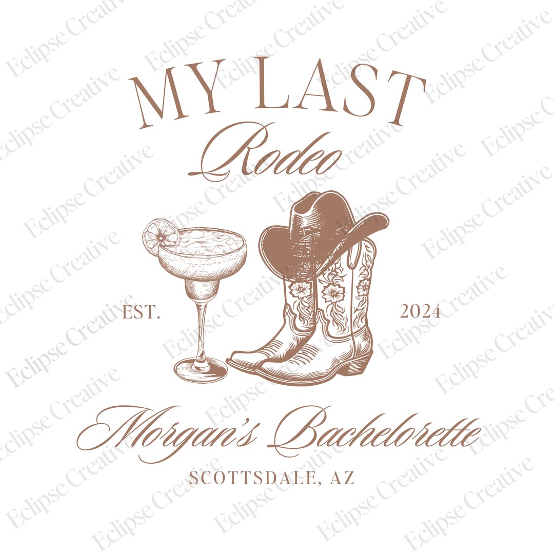 Cowgirl Bachelorette Logo Last Rodeo Bachelorette Shirt Design Western ...