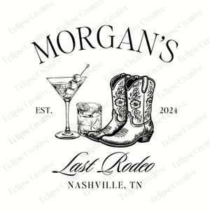 Cowgirl Bachelorette Logo Last Rodeo Bachelorette Shirt Design Western ...