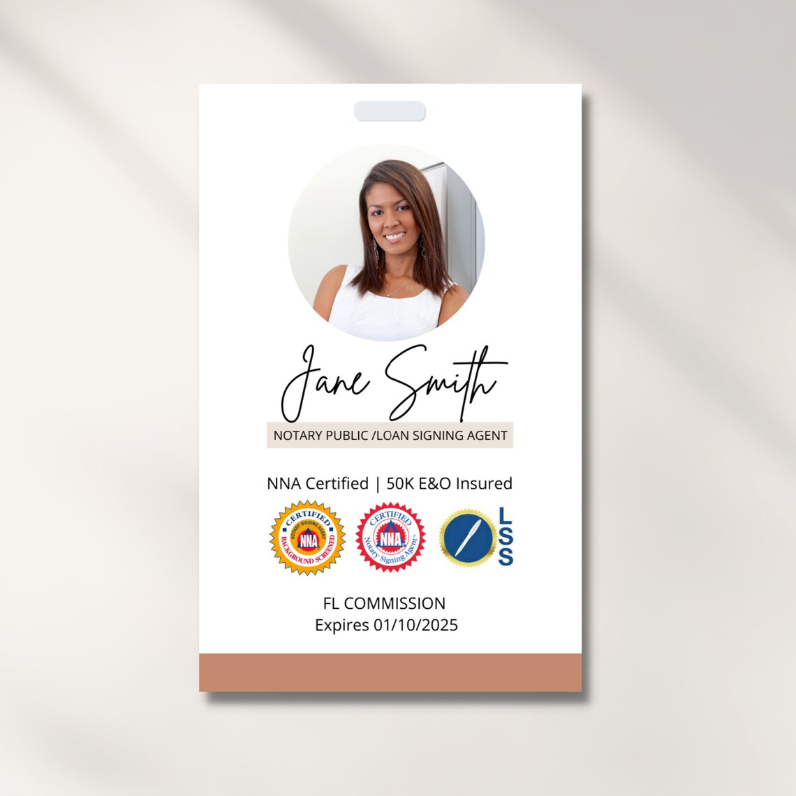 Notary ID Badge Template | Etsy