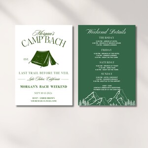 Camp Bachelorette Invite Template, Editable Canva Template,bride's Last ...