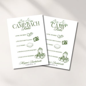 Camp Bachelorette Camp Rules Template, Camp Bachelorette Activity ...