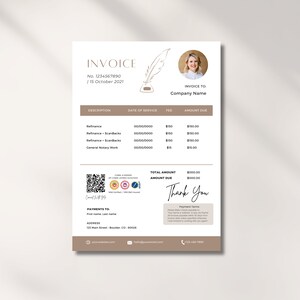 Notary Invoice Template | Invoice for Notary Public | Loan Signing ...