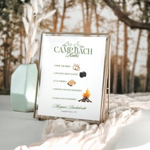 Camp Bachelorette Camp Rules Template, Camp Bachelorette Activity ...