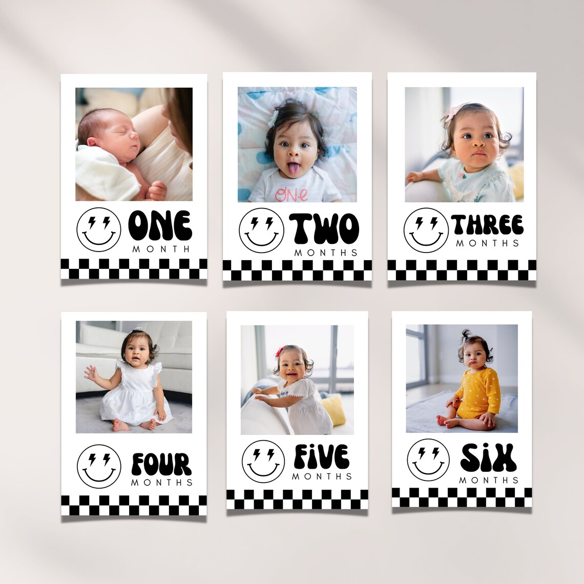 Smiley Face 1st Birthday Photo Banner Template ,one Happy Dude Month by ...
