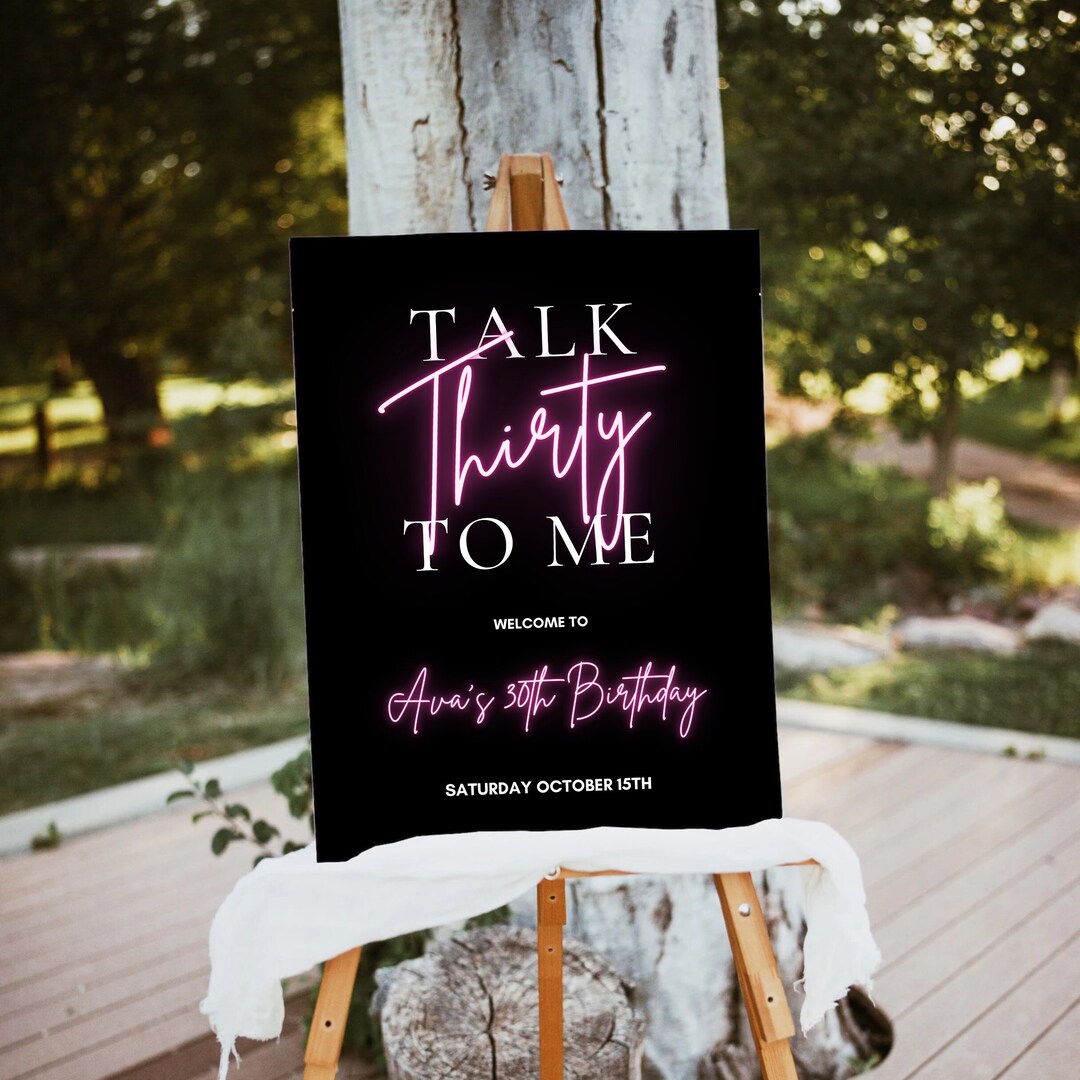 Talk Thirty to Me Sign, Talk Thirty to Me Welcome Sign, 30th Birthday ...