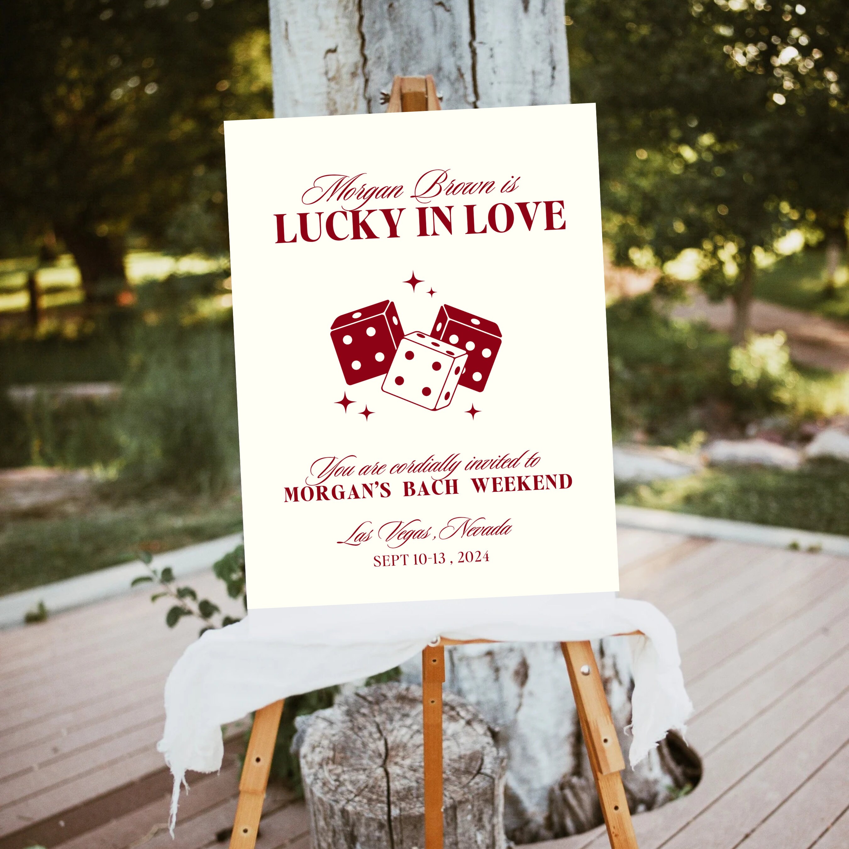 Lucky in Love Bachelorette Welcome Sign Las Vegas Bachelorette Sign ...