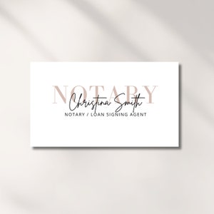 Notary Business Card Template , Notary Digital Card, Loan Signing Agent ...